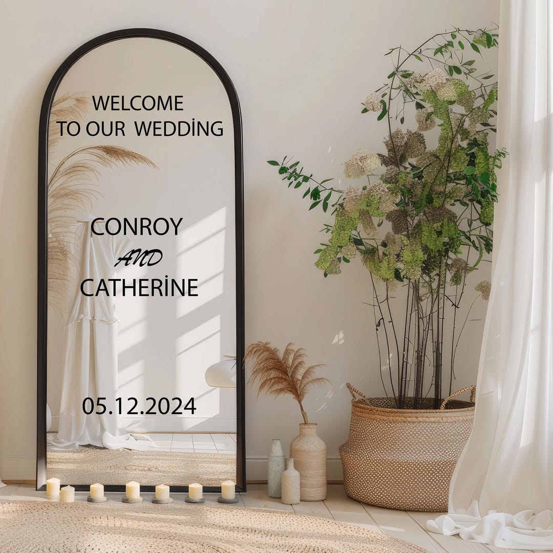 Personalized Wedding Welcome Mirror, Welcome Text Full-length Mirror ...