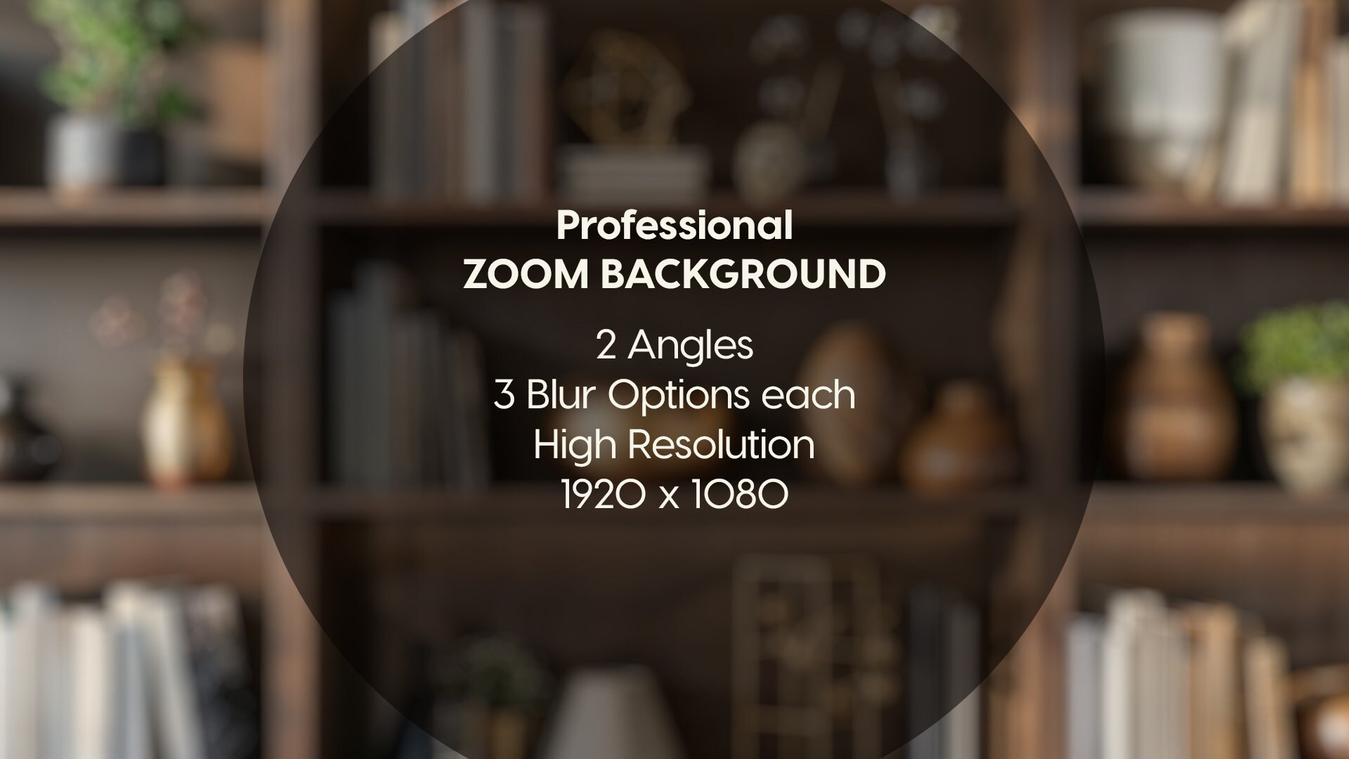 Contemporary Modern Office Zoom Background | Office Bookshelf ...