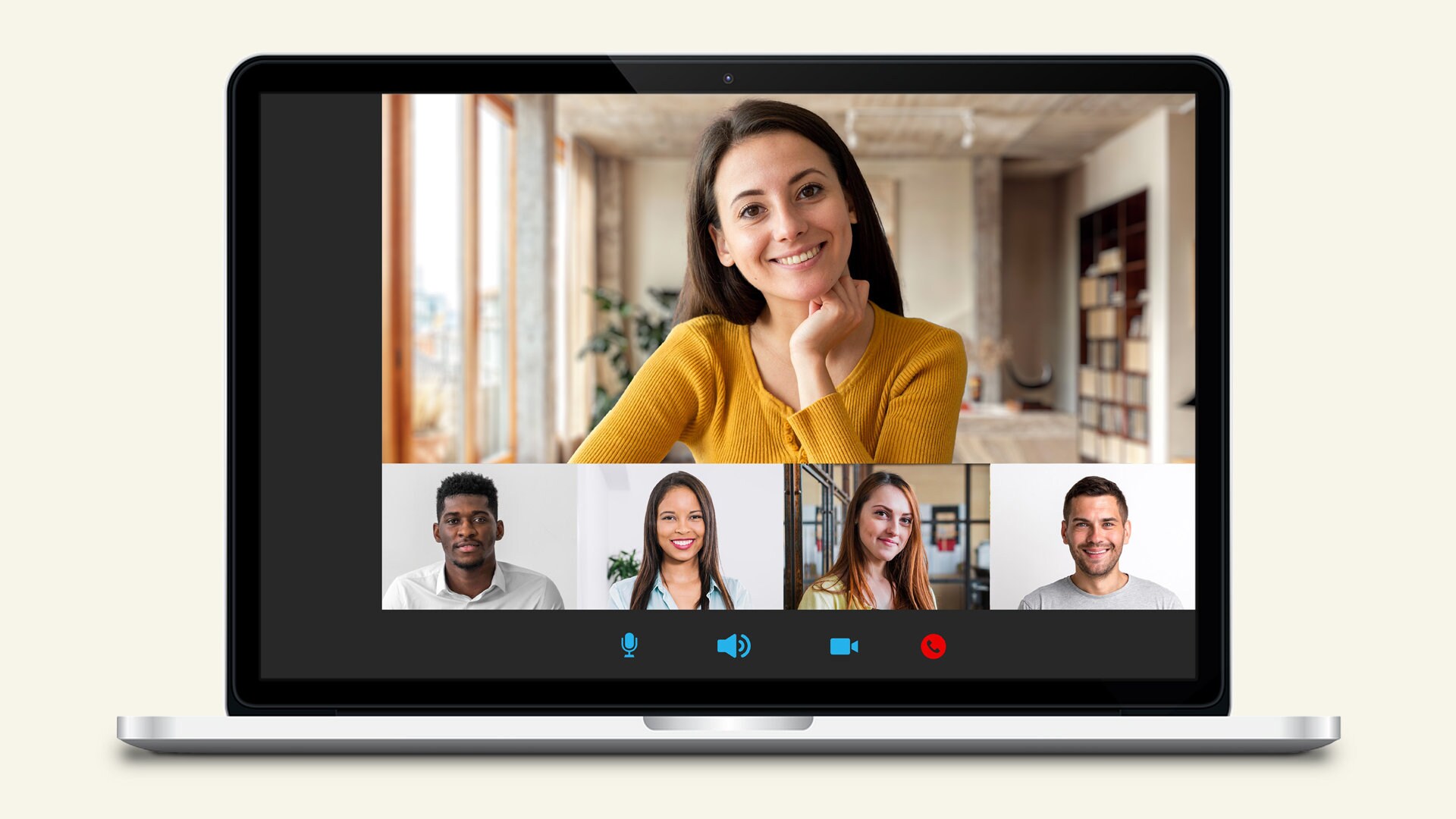 Contemporary Modern Home Office Professional Zoom Background - Natural ...