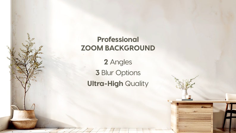 Minimalist Home Office Professional Zoom Background - Natural Light ...