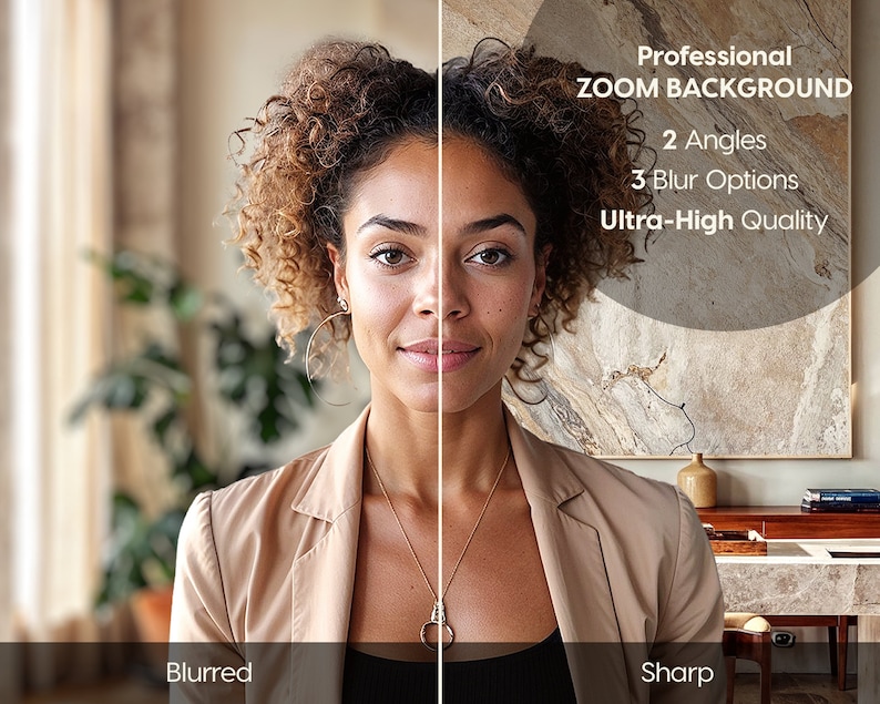 Contemporary Modern Home Office Professional Zoom Background - Natural ...