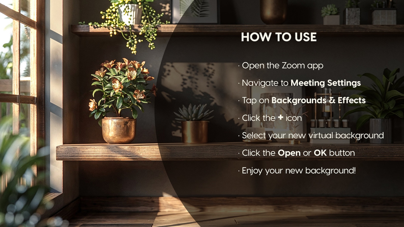 Natural Light Office Zoom Background | Virtual Background for Zoom ...