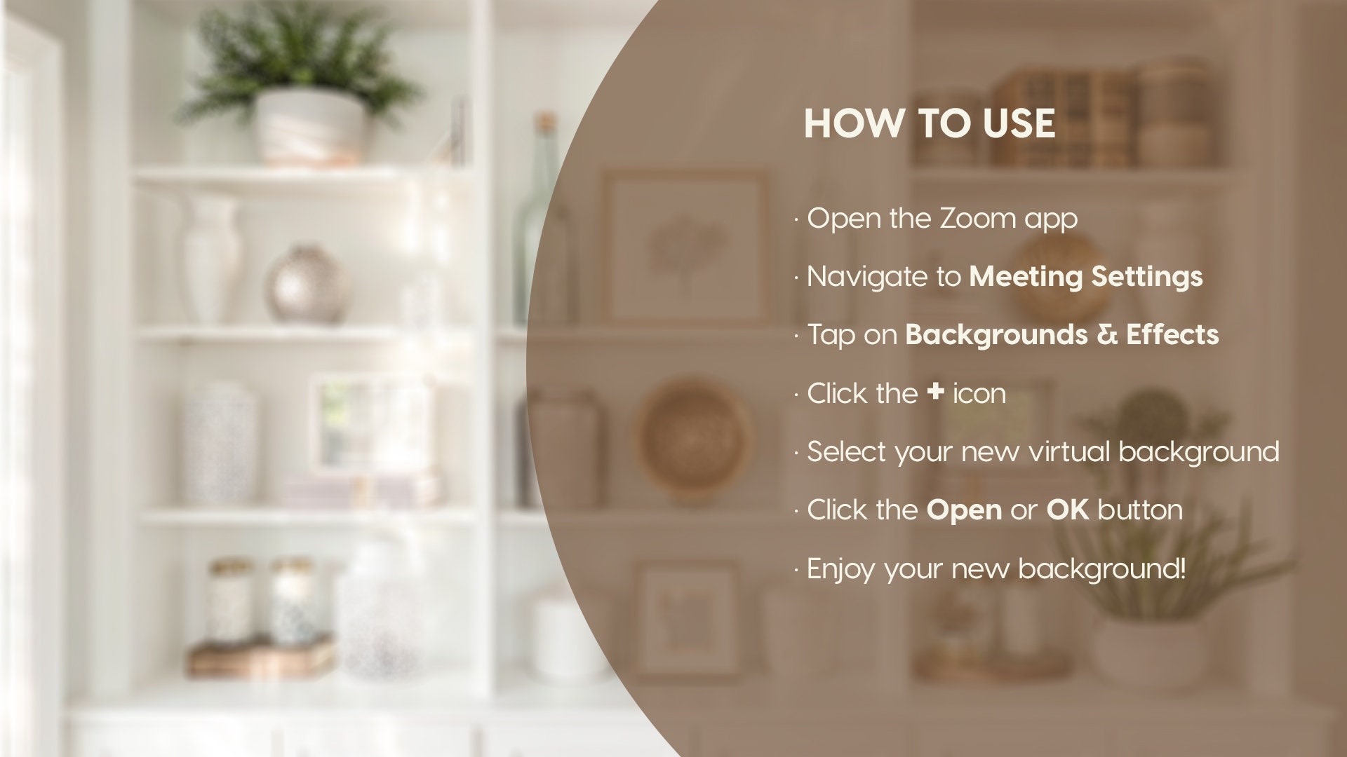 Minimalist Home Office Professional Zoom Background - Natural Light ...