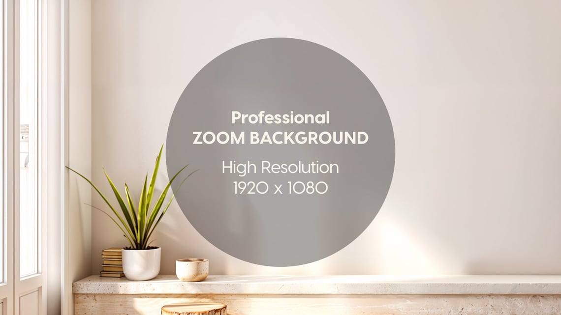 Minimalist Home Office Professional Zoom Background - Natural Light ...