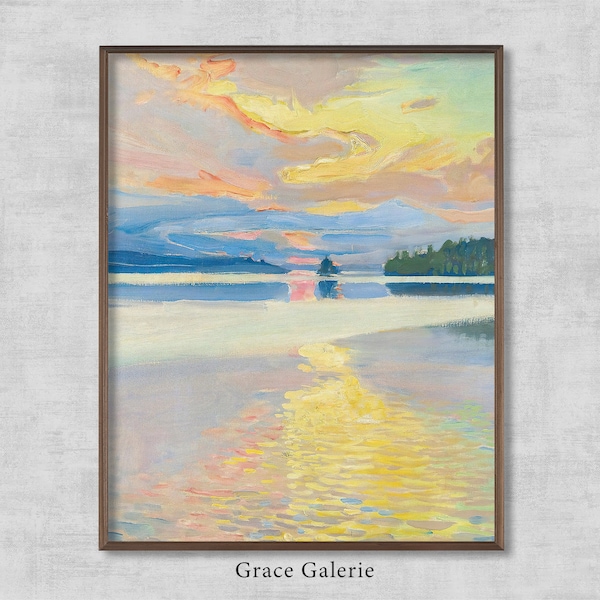Sunset Over Lake - Etsy