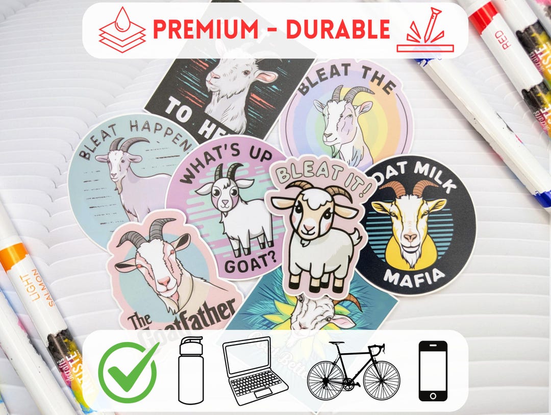 Silly Goats Sticker Multipack, Funny Goats, Cartoon, Sassy, Goat Owner ...