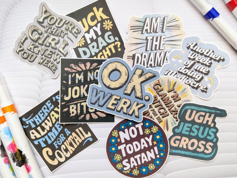 Drag Race Quotes Sticker Pack, Rupaul's Drag Race Stickers, Iconic ...