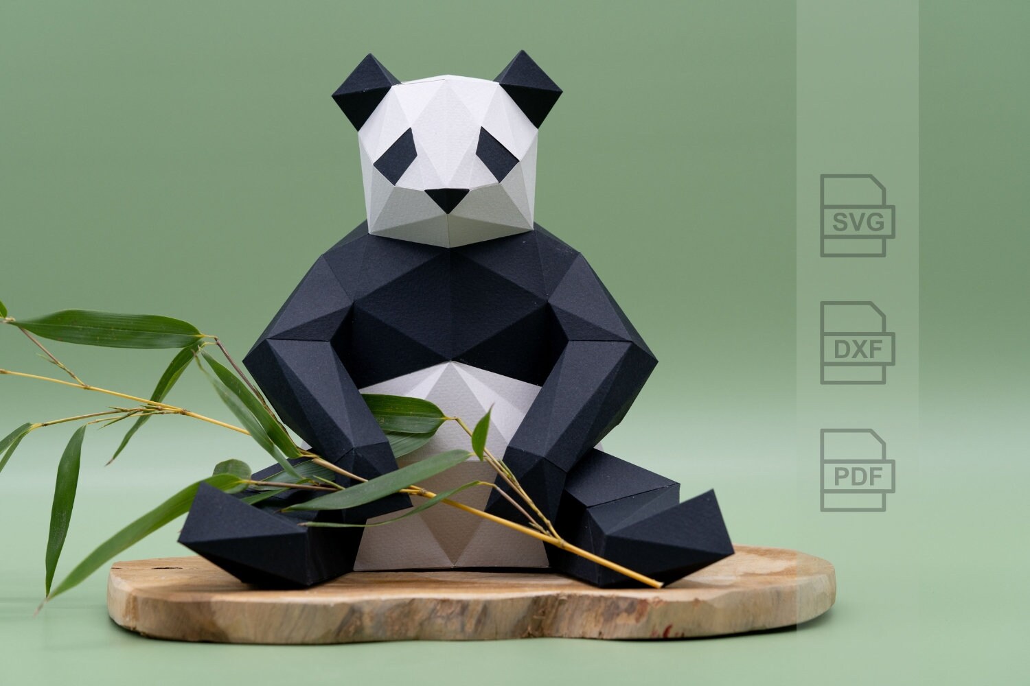 3D Panda Low Poly SVG Model - DIY Papercut Art Template for Cricut ...
