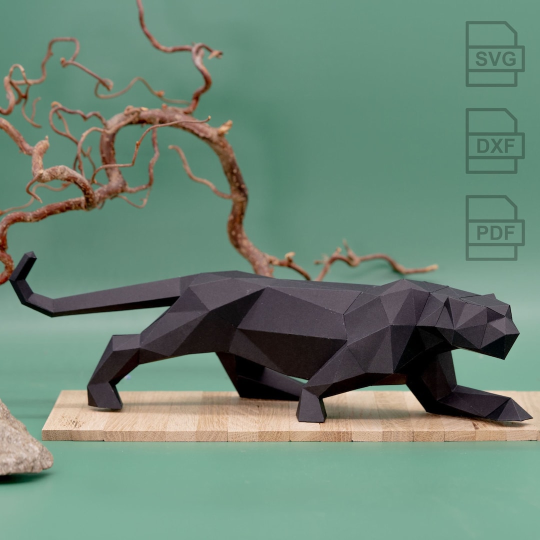 Panther 3D Plotter File SVG, DXF, PDF for Cricut, Silhouette and ...