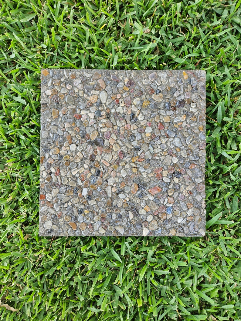 10 Square Pea Graveled Stepping Stone. Set of Two. - Etsy
