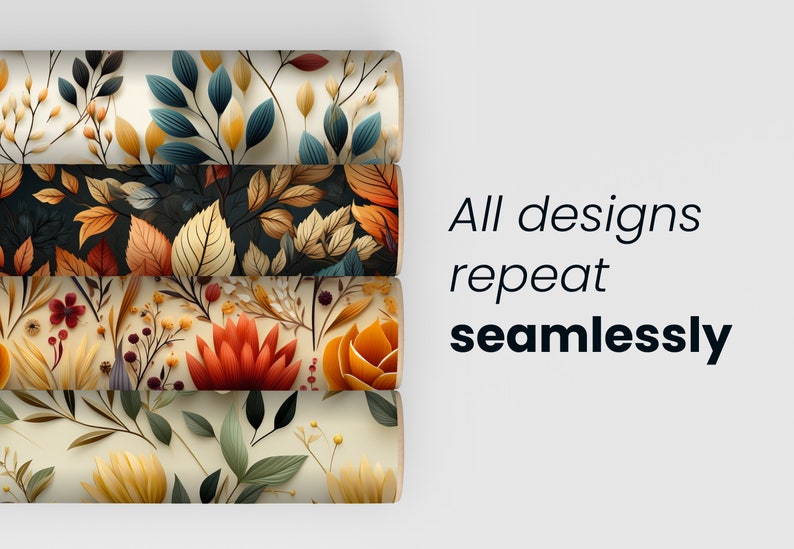 Fall Leaves Seamless Sublimation Digital Paper, Fall-inspired Tones ...