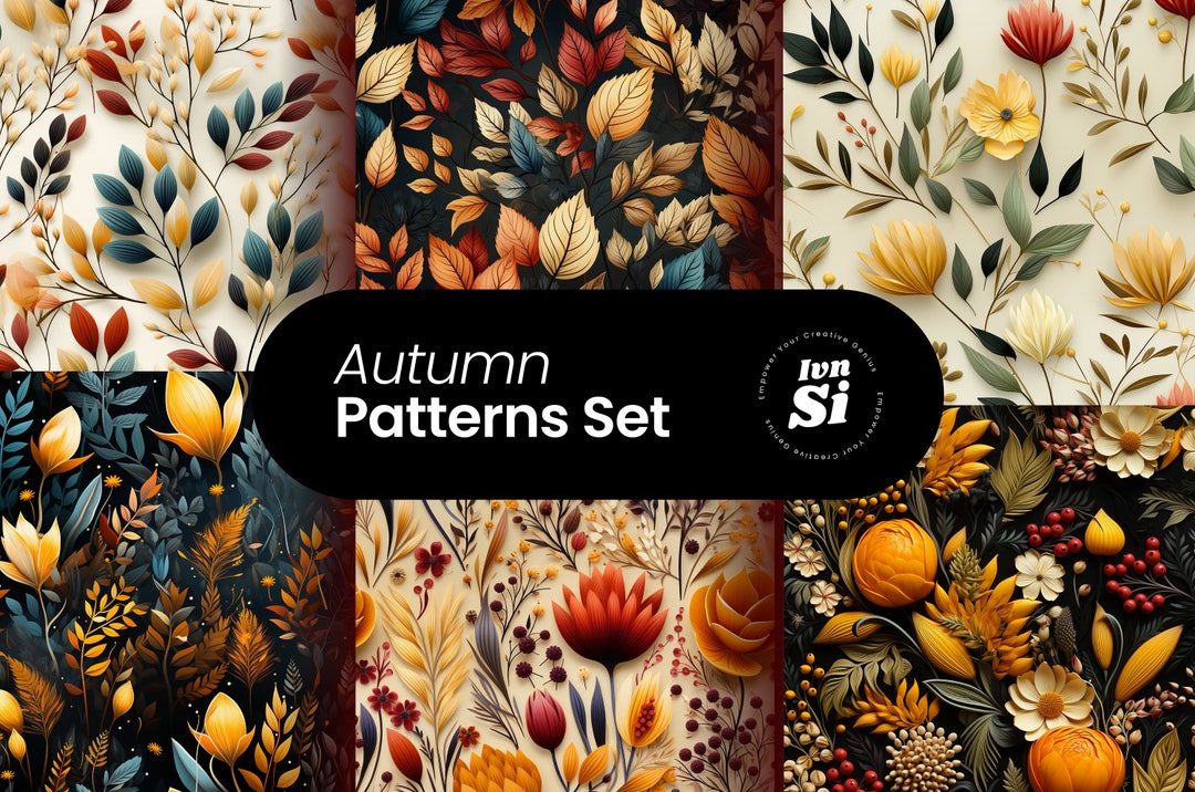 Fall Leaves Seamless Sublimation Digital Paper, Fall-inspired Tones ...