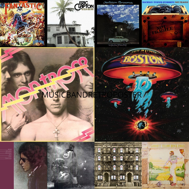 101PCS BEST ALBUM Covers of the 70s / Vinyl Size / Classic Rock Posters ...