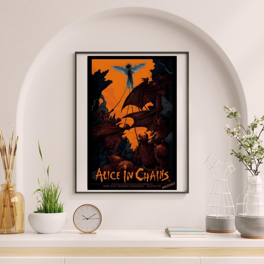 Alice in Chains Concert Poster / Vintage Wall Art / Music Memorabilia ...