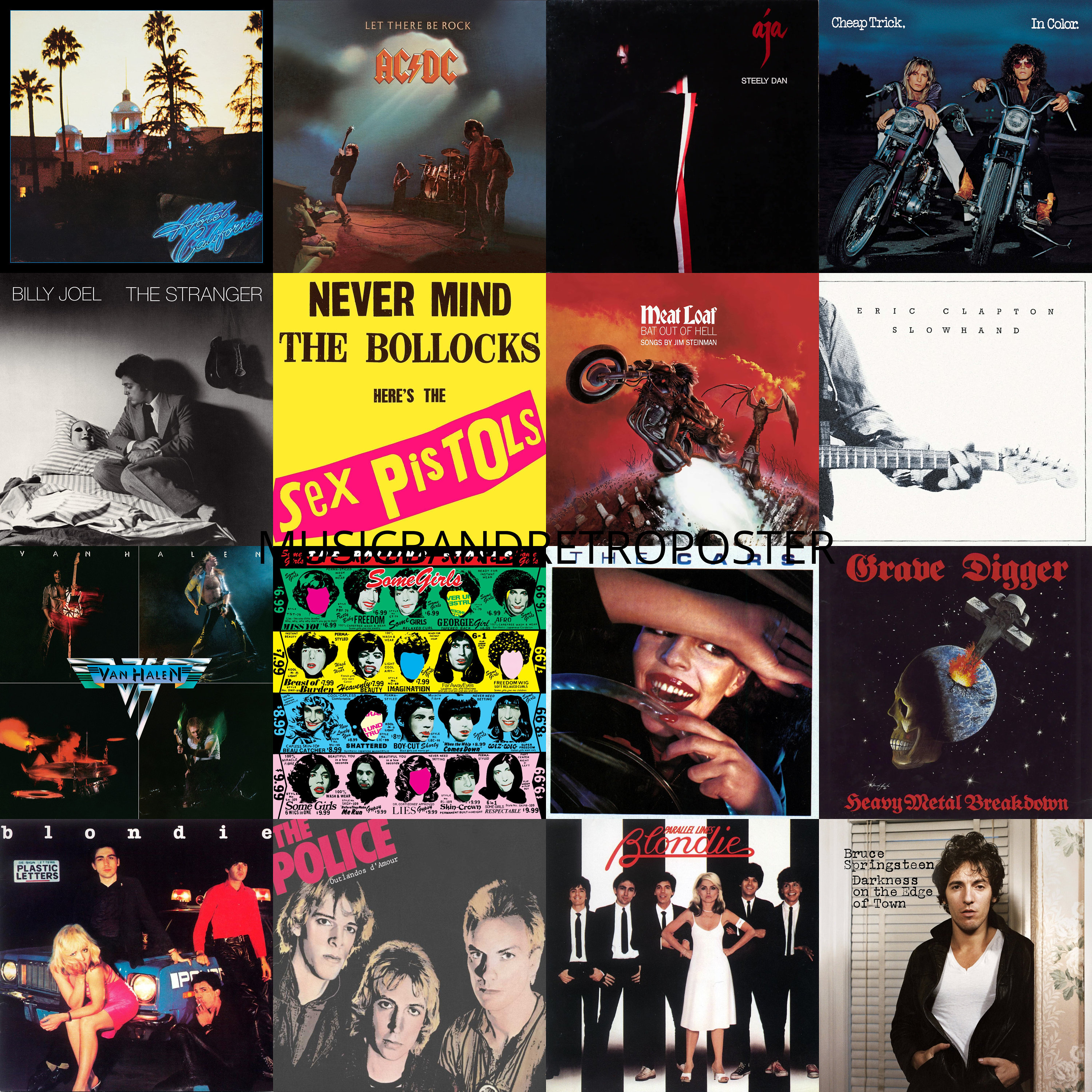 101PCS BEST ALBUM Covers of the 70s / Vinyl Size / Classic Rock Posters ...