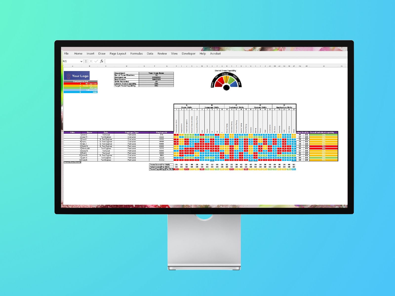 Team RACI Skill Matrix Competency Matrix Tracker - Etsy