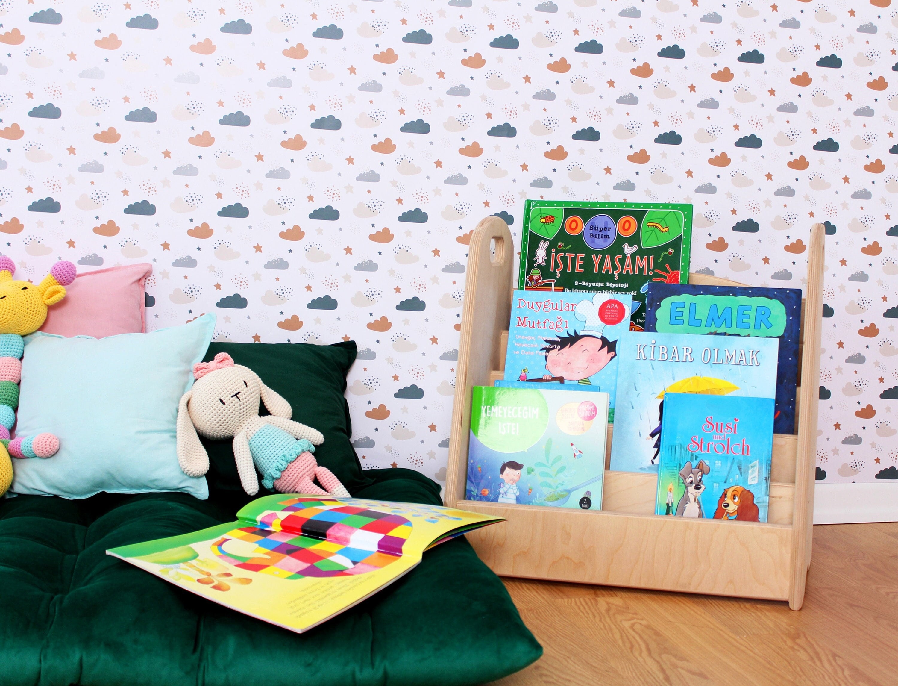 Montessori Bookshelf Wooden Kids Bookcase Gift for Toddler Library ...
