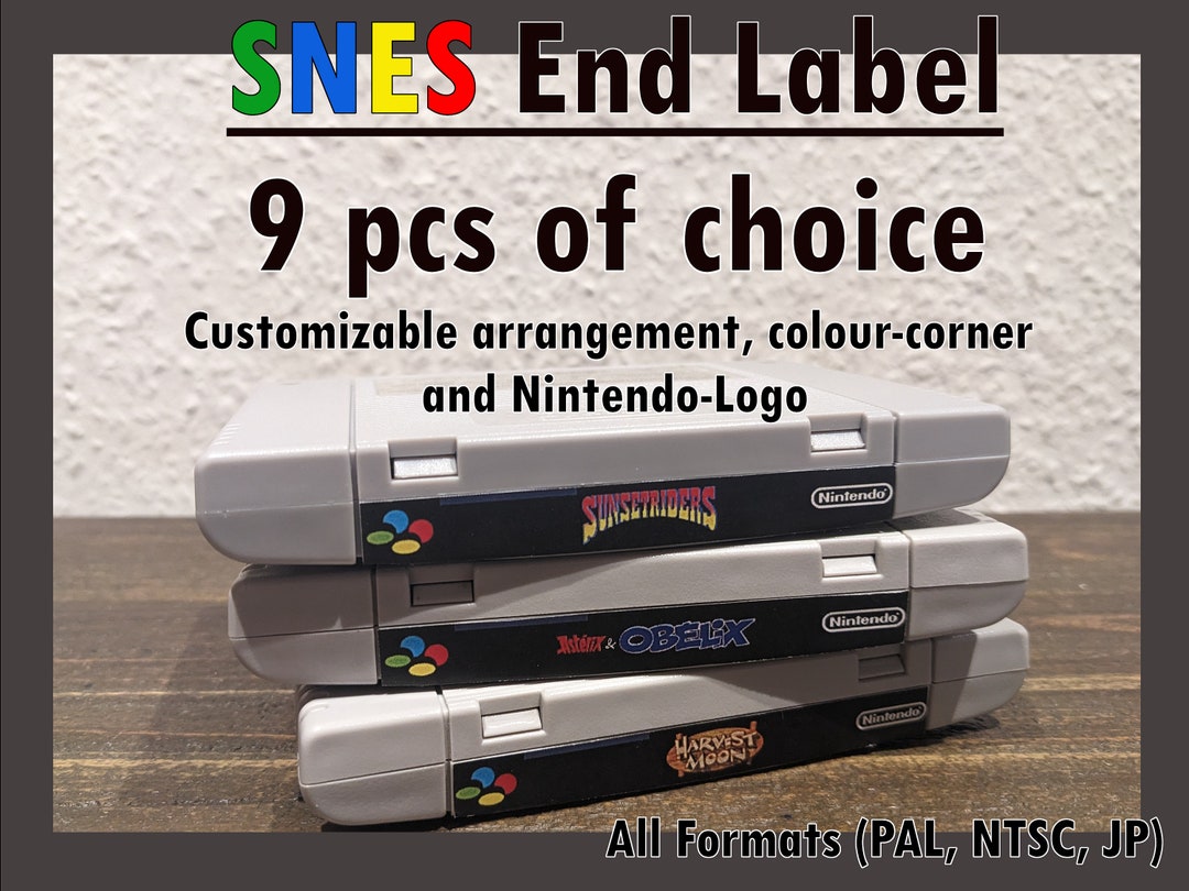 Super Nintendo / SNES / Super Famicom - Cartridge Top Label, End Label ...