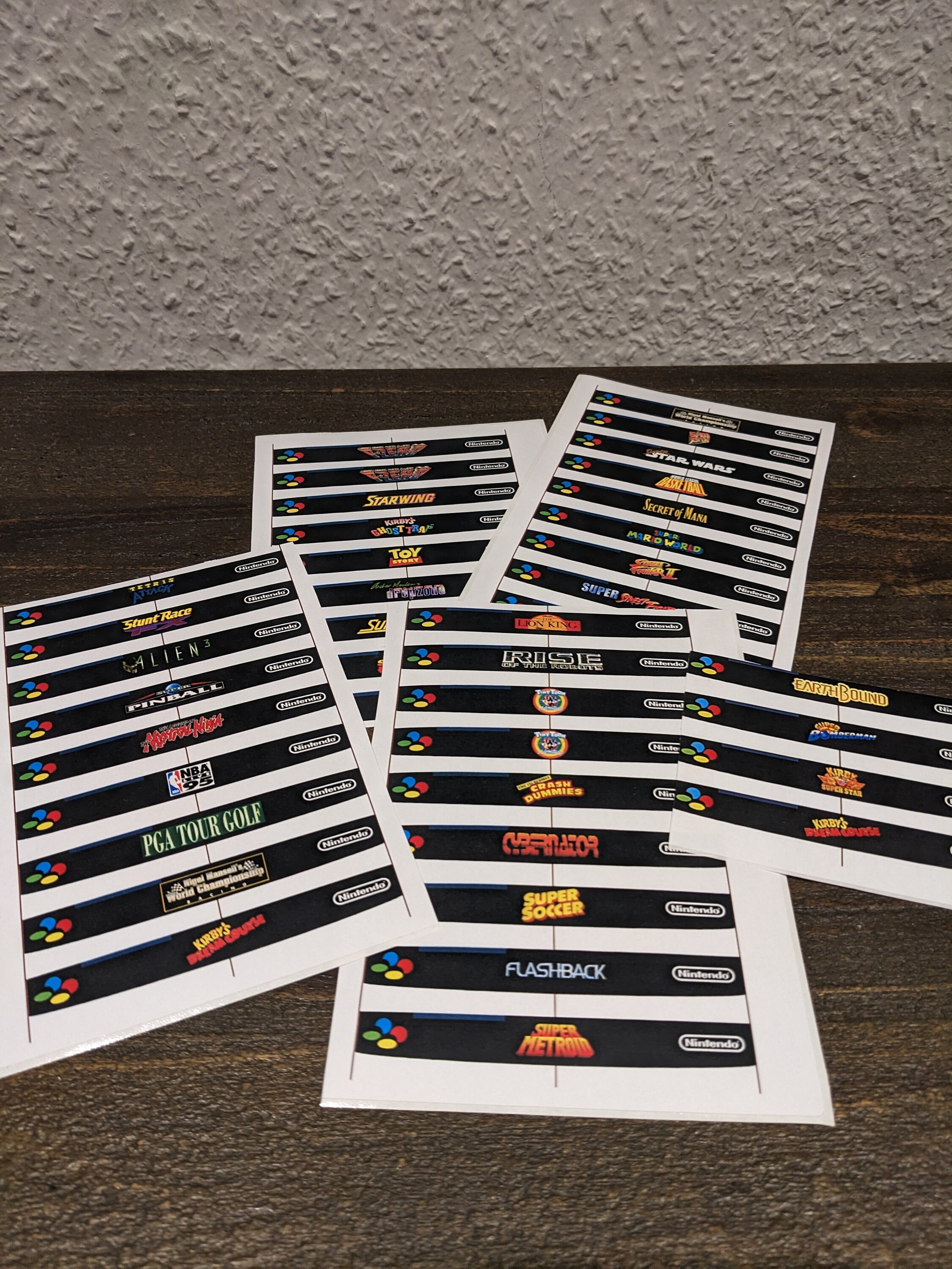 Super Nintendo / SNES / Super Famicom - Cartridge Top Label, End Label ...