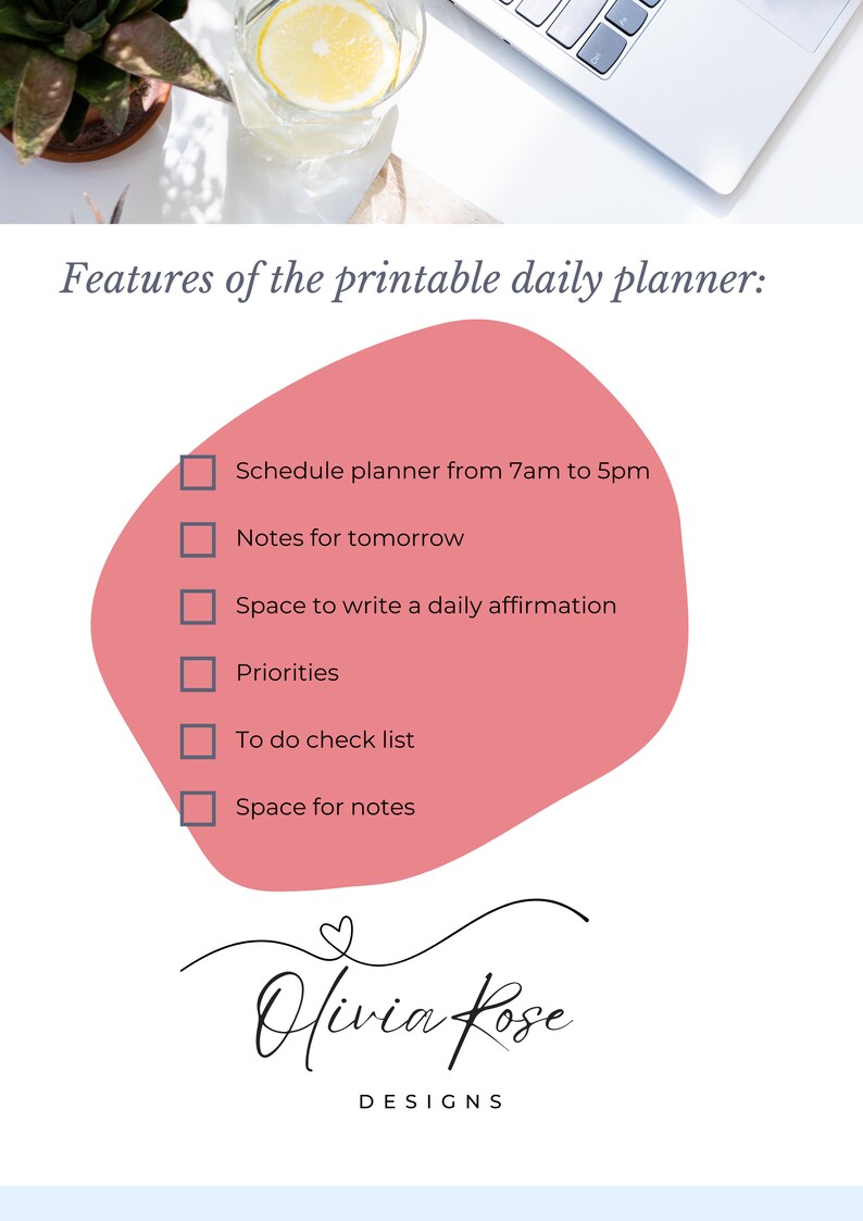 Printable Daily Planner Download - Etsy