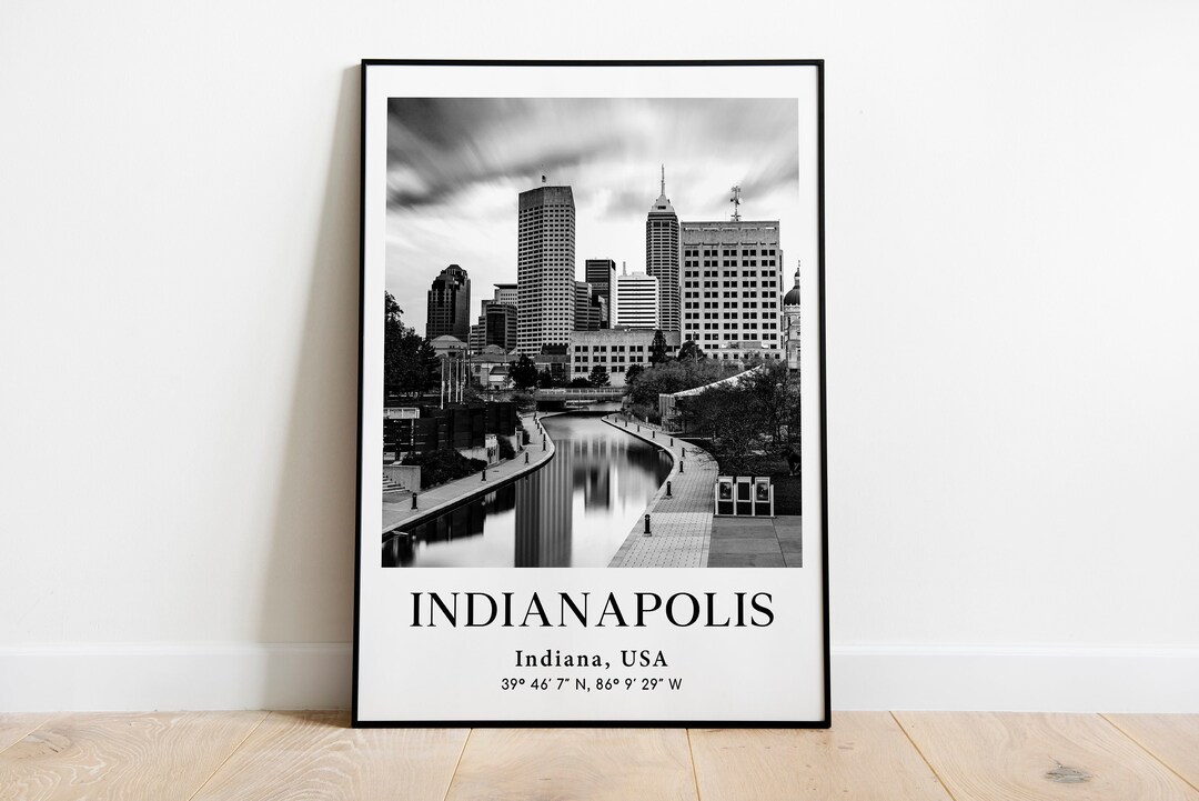Indianapolis Poster Indianapolis Skyline Indiana Poster - Etsy