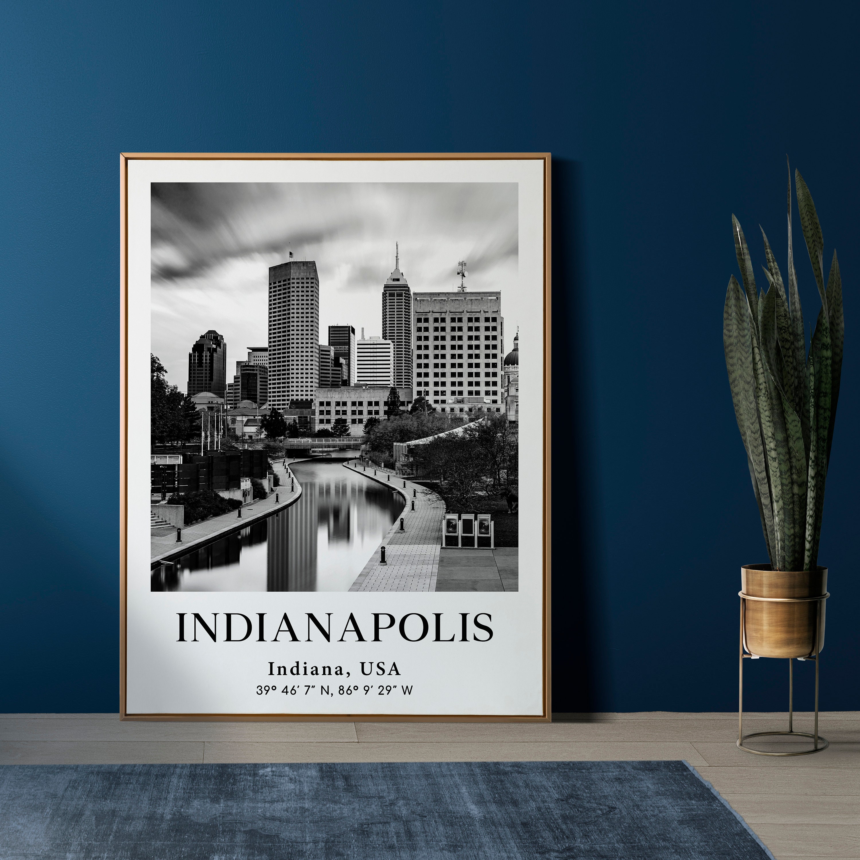 Indianapolis Poster Indianapolis Skyline Indiana Poster - Etsy