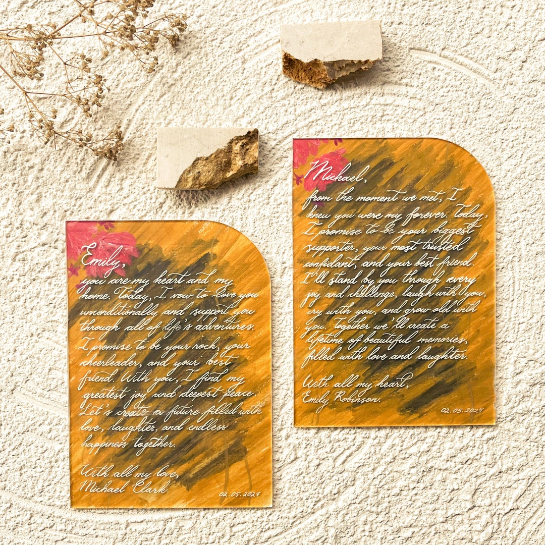 Exquisite Acrylic Vow Letters for Bride and Groom Personalized Keepsake ...