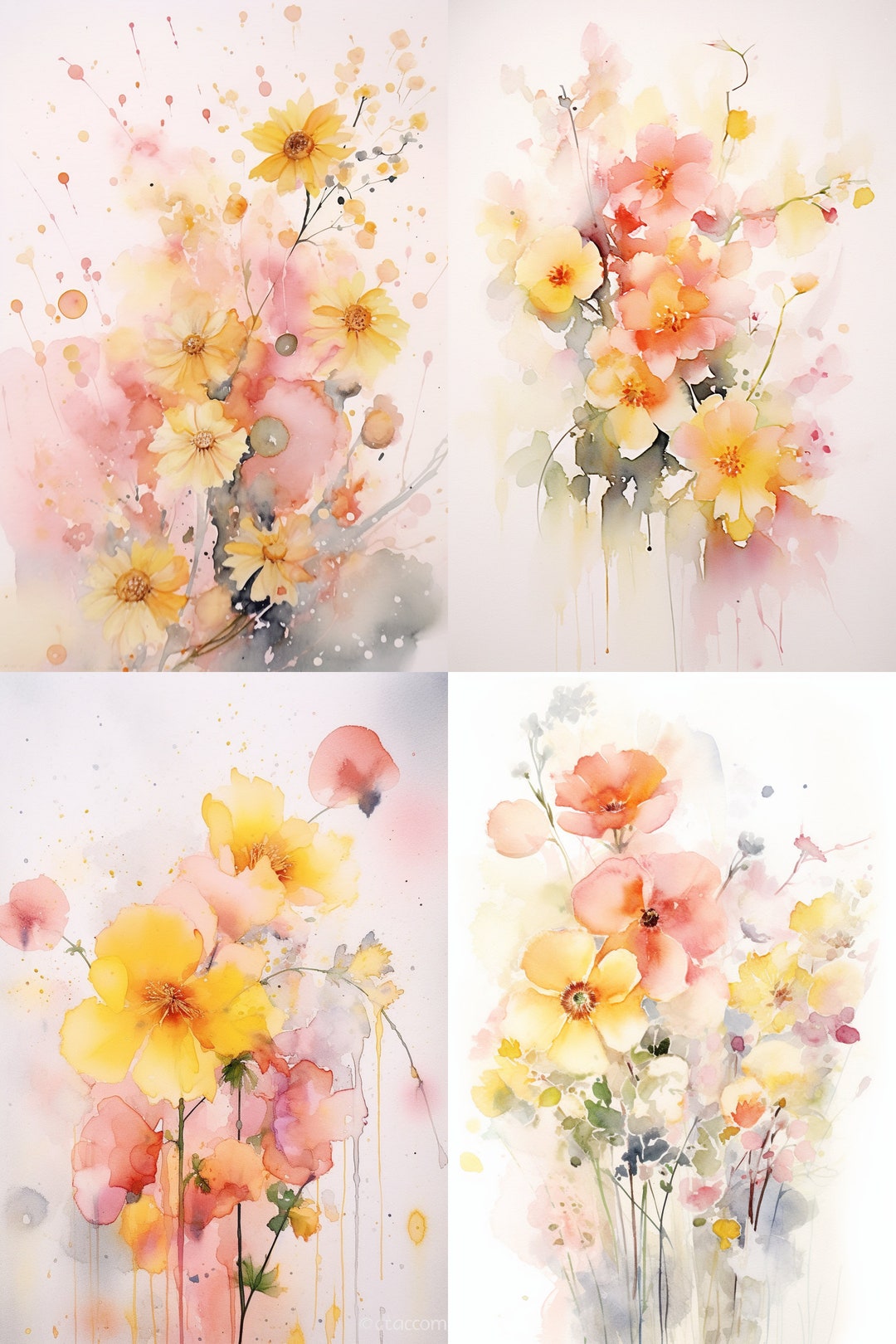 Downloadable Digital Art of Flowers - Etsy
