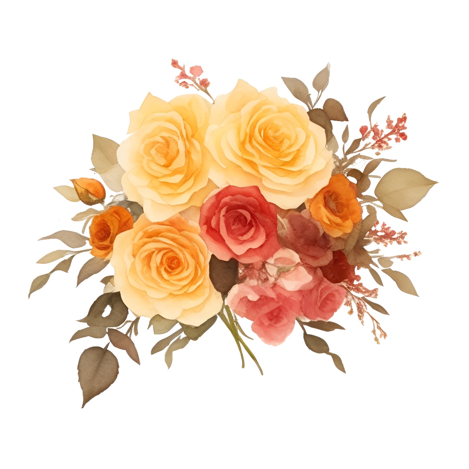 Rose Clipart, Flower Clipart, Floral Clipart, Red Rose Clipart ,amber ...