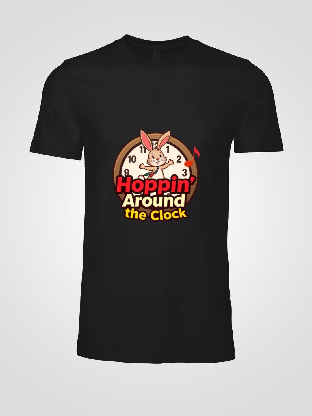 Hoppin' Around the Clock, Bunny Clock Design PNG, Retro Rabbit Art ...