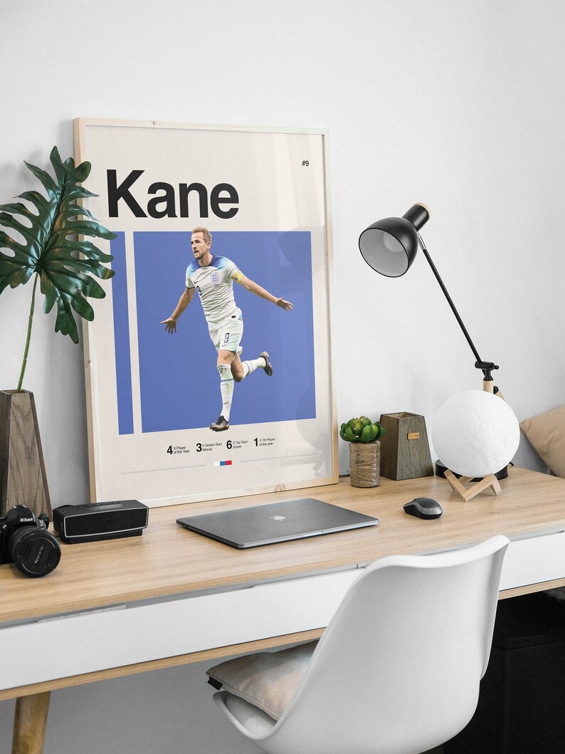 Harry Kane Poster, World Cup Art, England Football, Soccer Poster ...