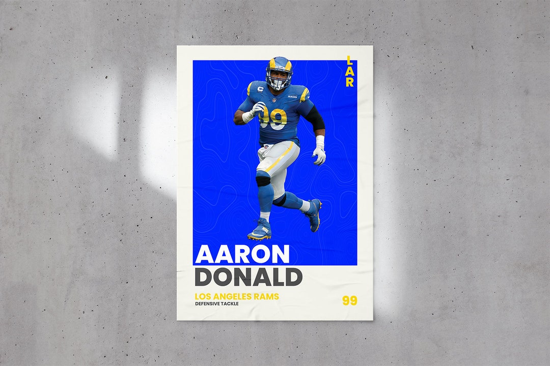 Aaron Donald Poster, Los Angeles Rams Print, NFL Fans, Minimalist, Mid ...