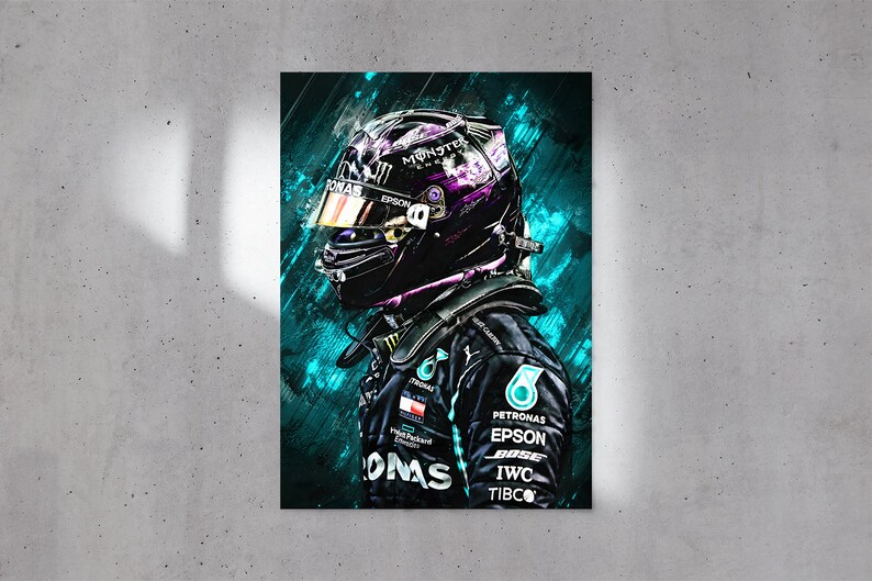 Lewis Hamilton Poster Print, F1 Helmet, Hamilton F1 Poster, Racing Wall ...