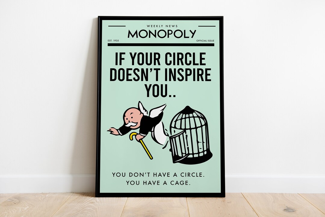 Monopoly Motivational Poster Inspirational Quote Canvas Alec - Etsy