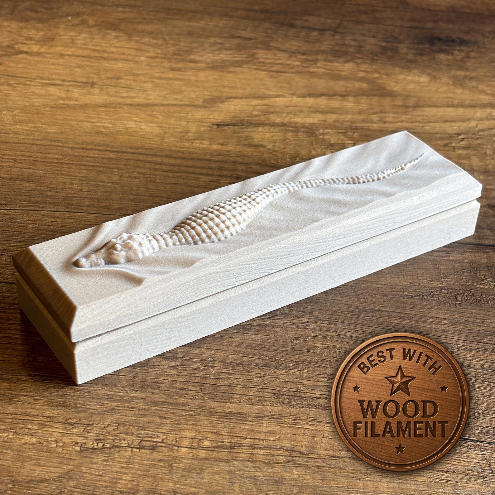 Crocodile Texture Wooden Box STL | Hinged 3D Printed Box With Concealed ...