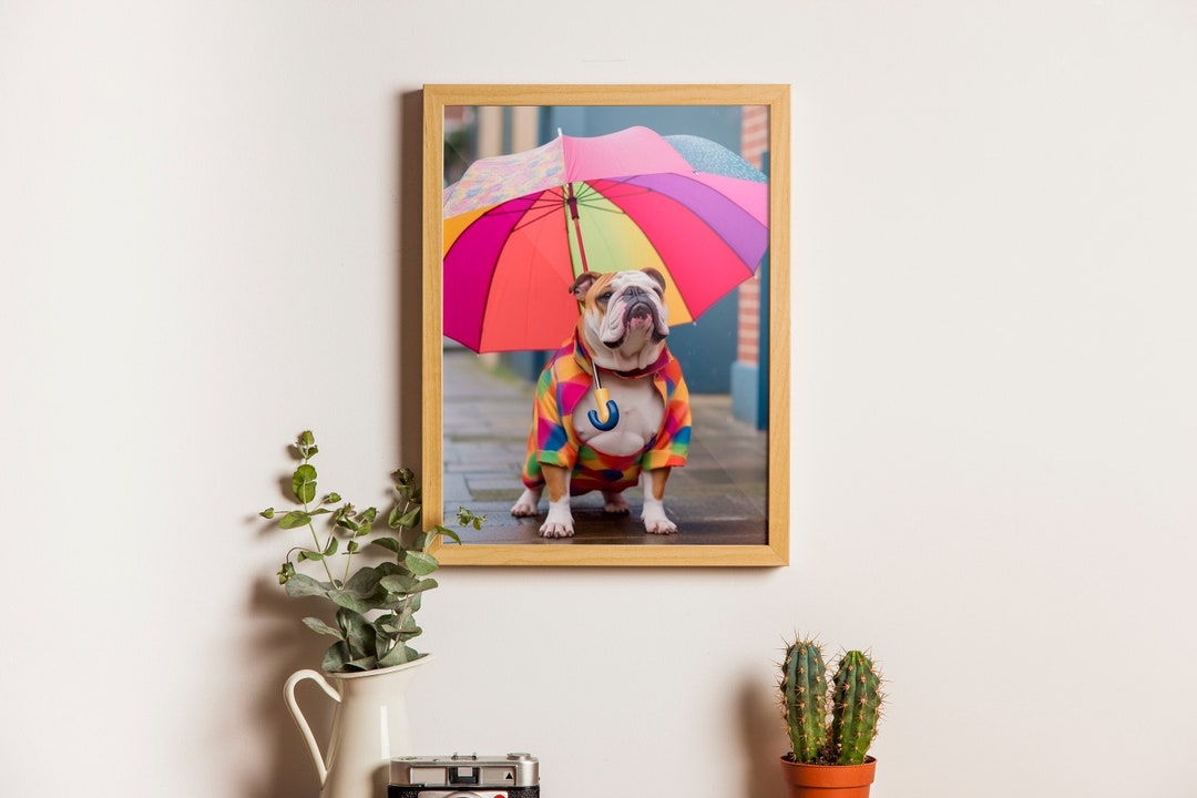 English Bulldog Wall Art for Living Room Dog Lover Gift Dog Entryway ...