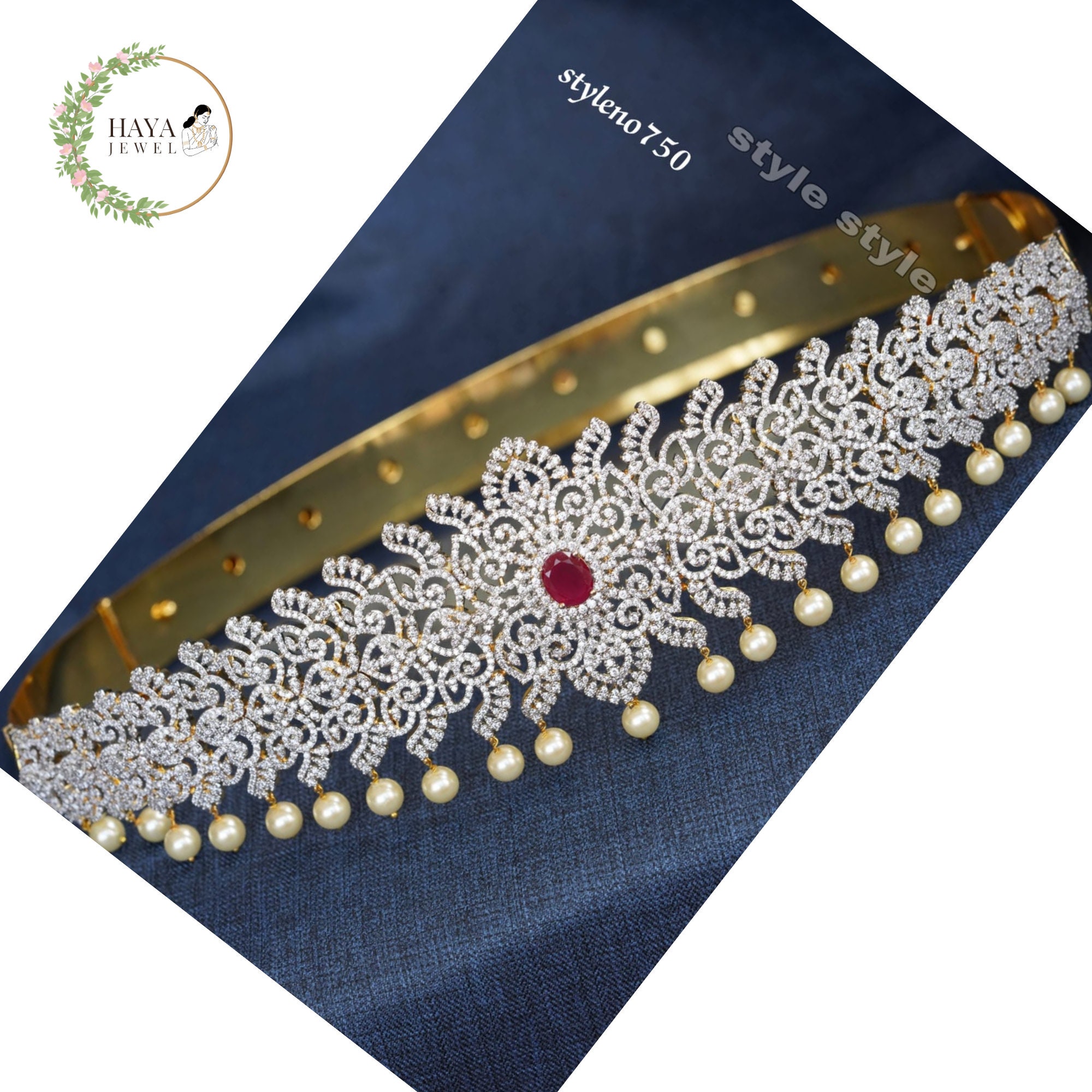 American Diamond Hipbelt Saree Belt Hip Chain Kamarbandh Waist Belt ...