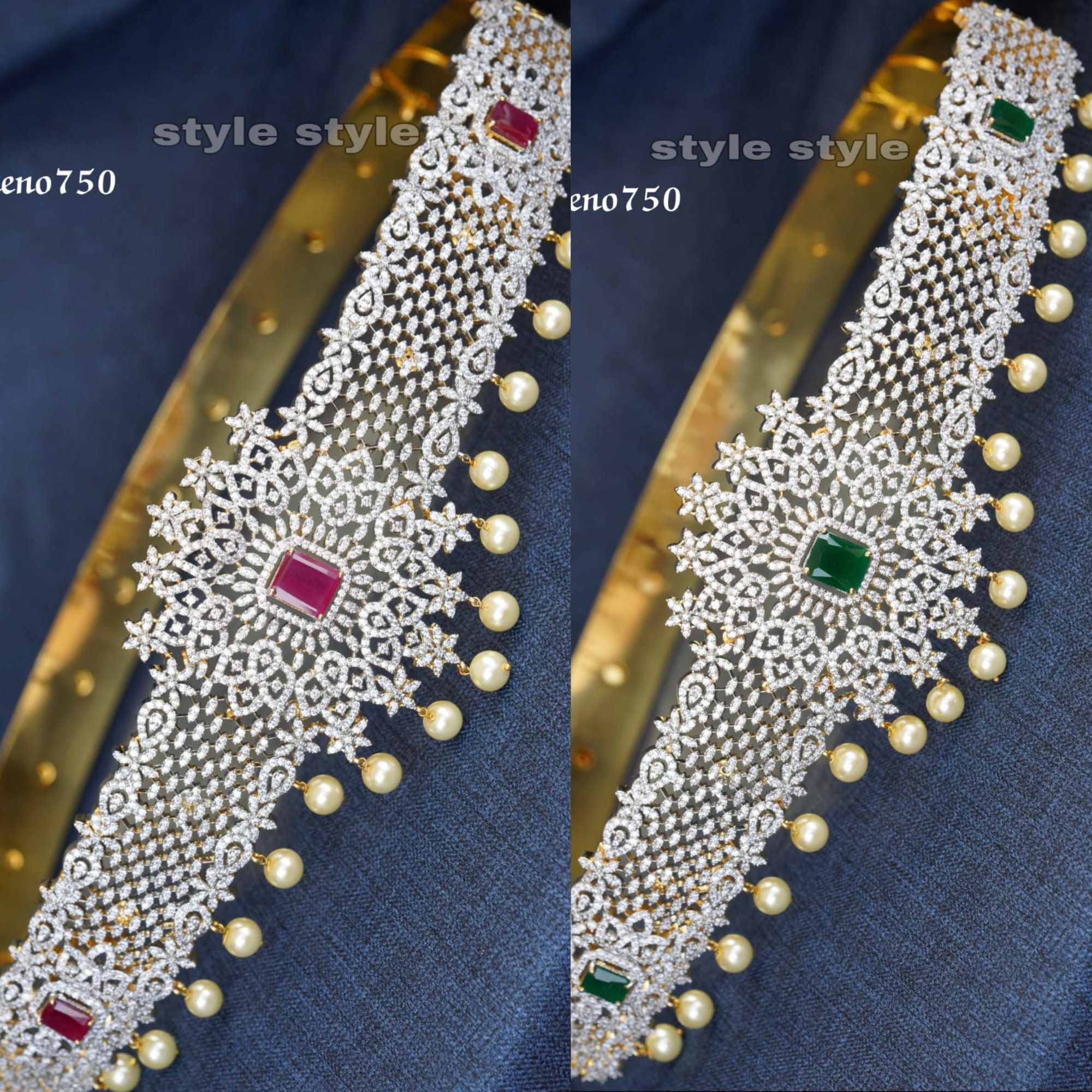 American Diamond Hipbelt Saree Belt Hip Chain Kamarbandh Waist Belt ...