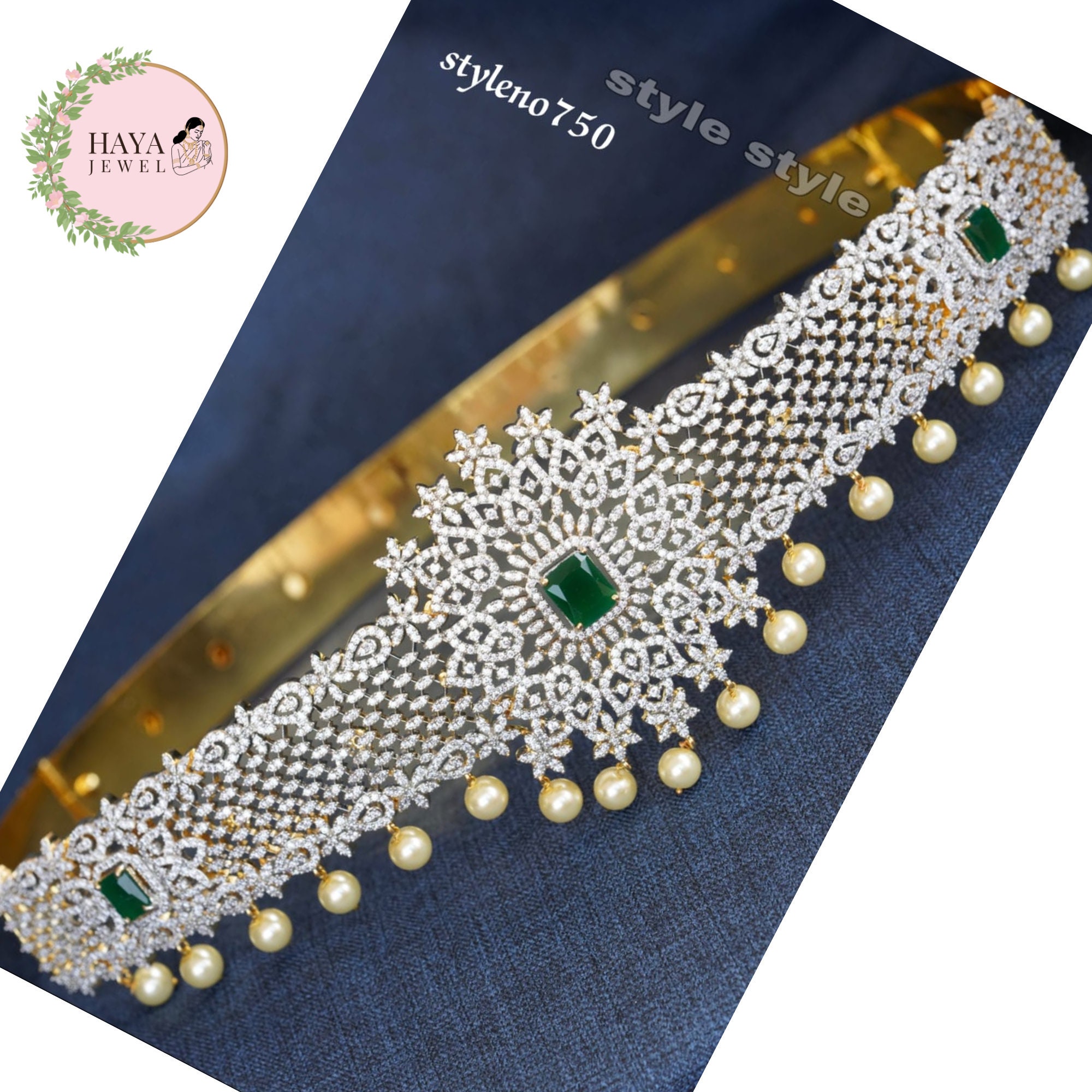 American Diamond Hipbelt Saree Belt Hip Chain Kamarbandh Waist Belt ...