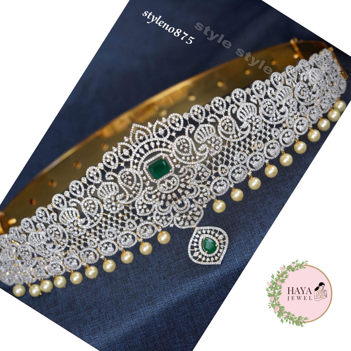 American Diamond Hipbelt Saree Belt Hip Chain Kamarbandh Waist Belt ...