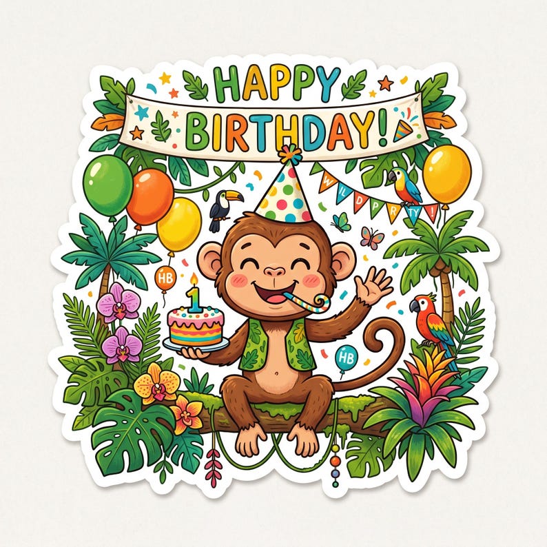 Happy Birthday PNG SVG Bundle, Birthday Sticker Pack, Sublimation Files ...