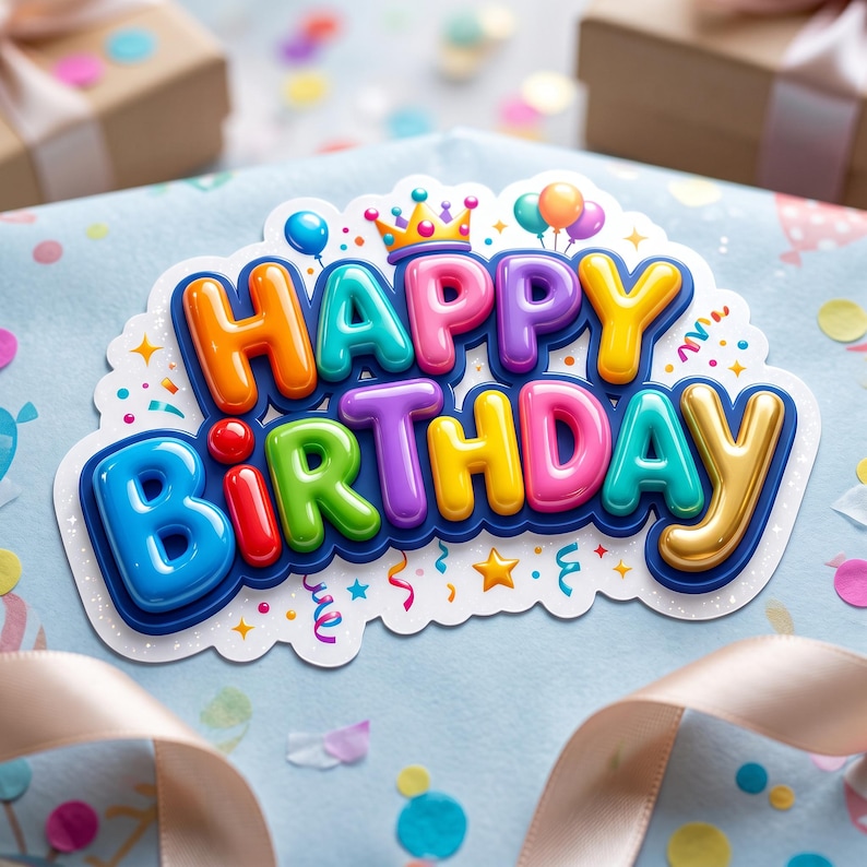 Happy Birthday PNG SVG Bundle, Birthday Sticker Pack, Sublimation Files ...