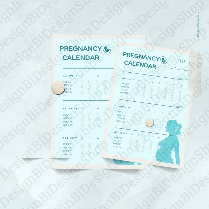 40 Week Pregnancy Calendar, Pregnancy Countdown Calendar, Pregnancy ...