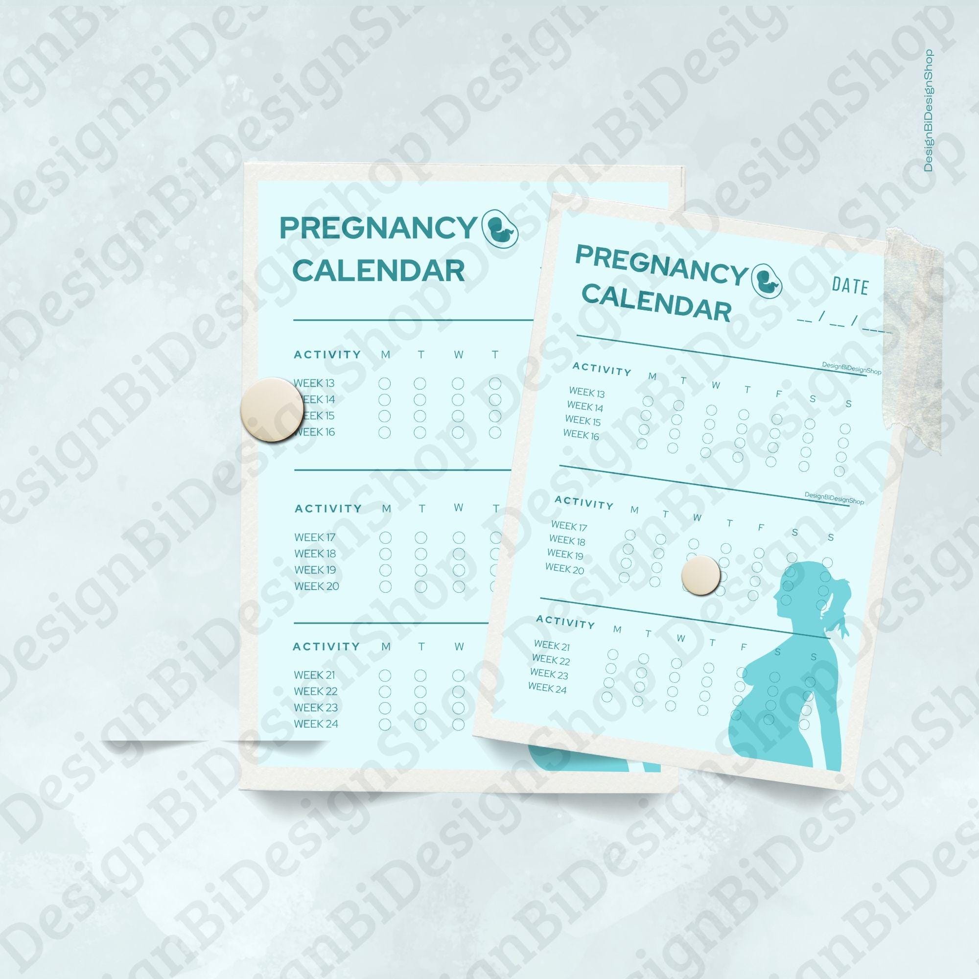 40 Week Pregnancy Calendar, Pregnancy Countdown Calendar, Pregnancy ...