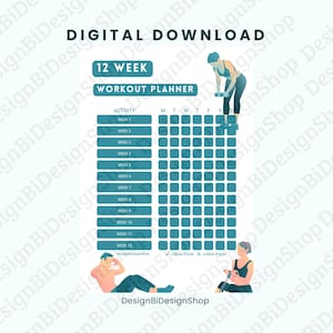 12 Week Workout Planner for Easy Weight Loss Strategy,printable ...