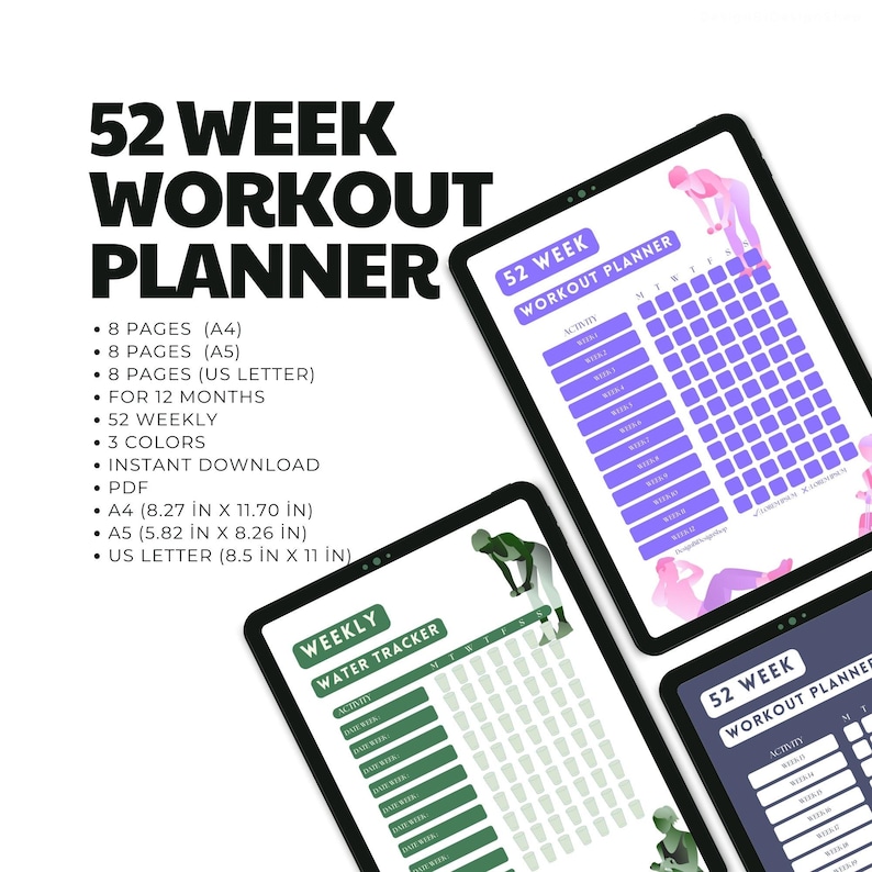 52 Week Workout Planner,meal Plan and Fitness Tracker,health and ...