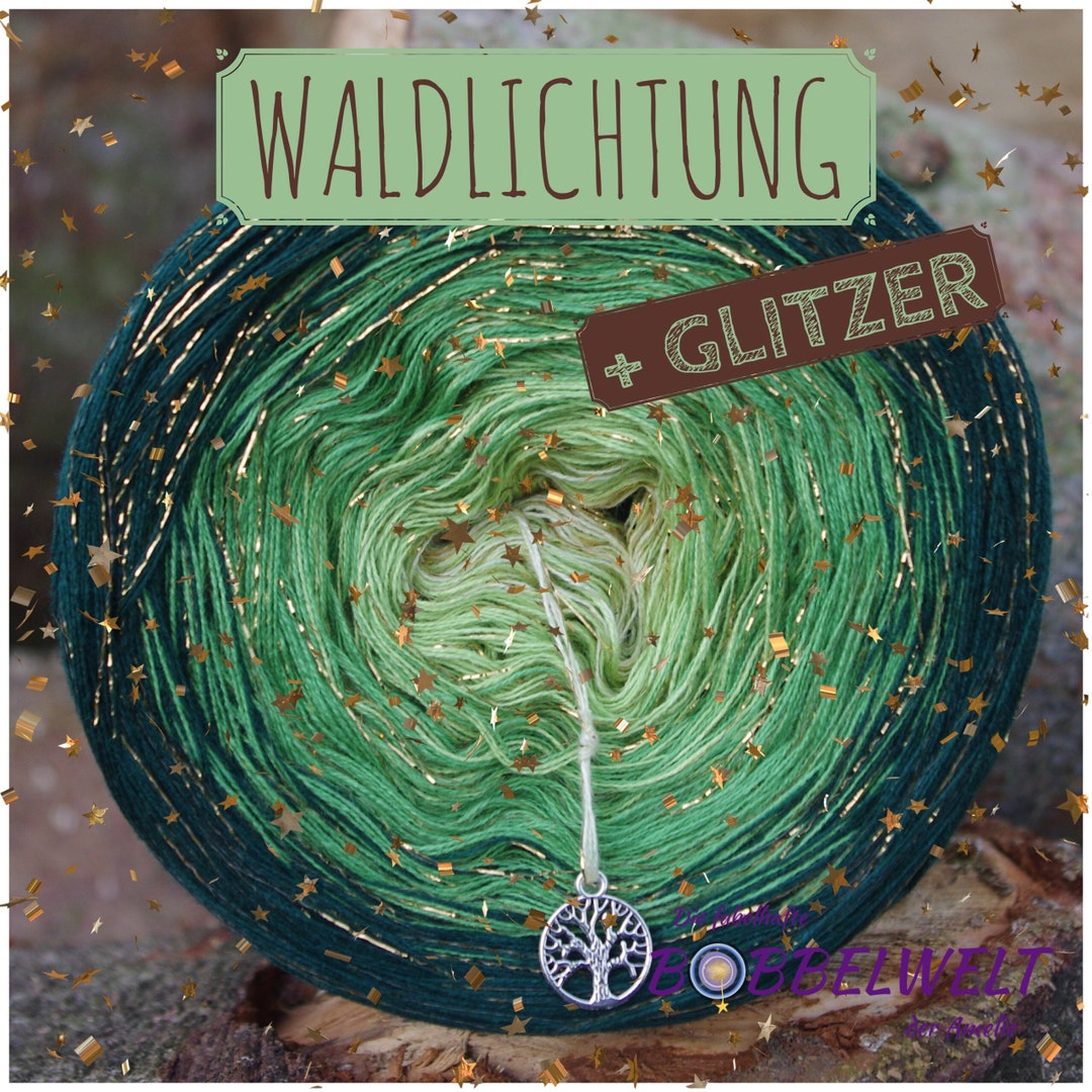 Bobbel "Waldlichtung" 3-5fädig + 1 Beilauffaden Glitzer - Etsy.de