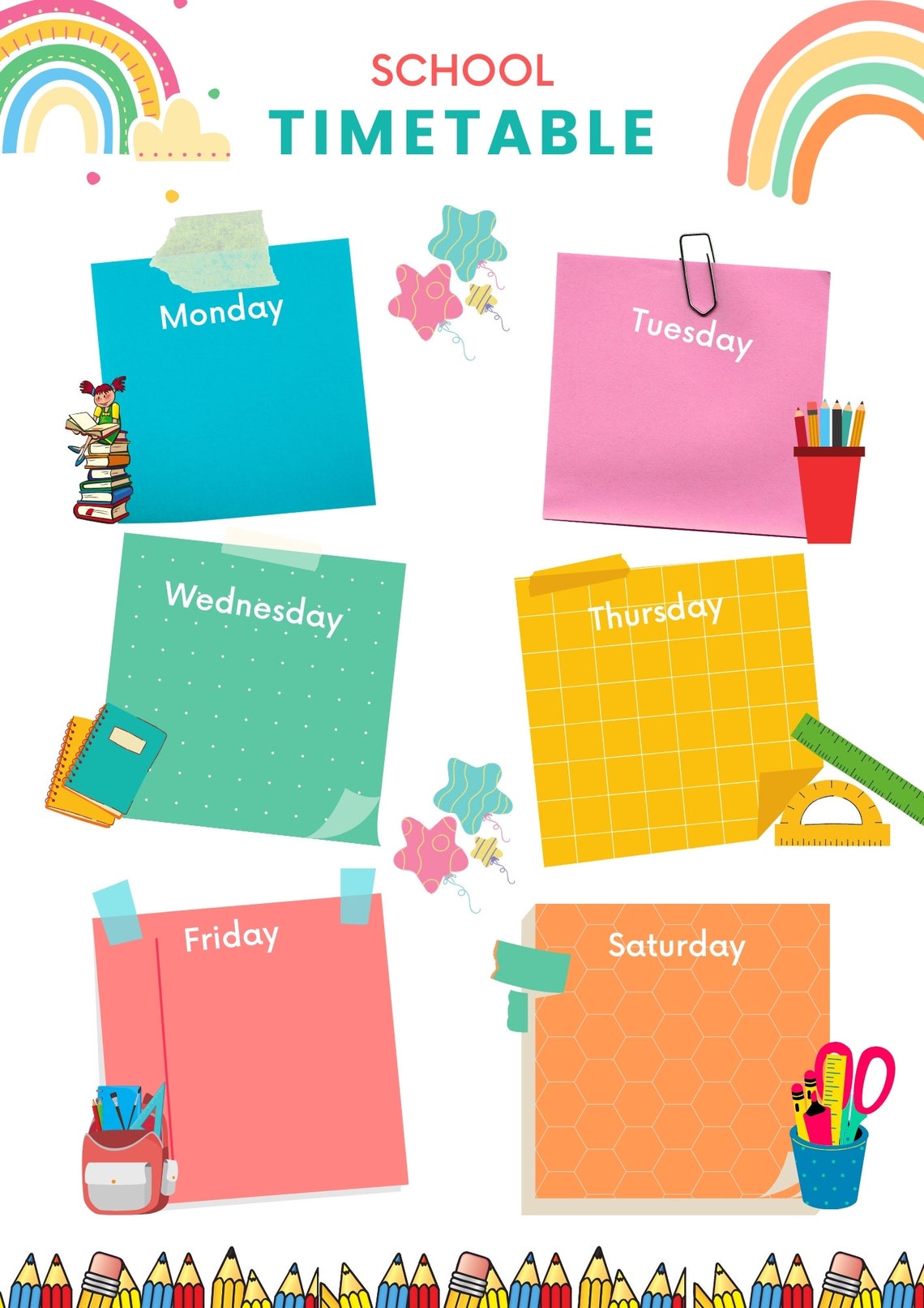 School Timetable Stickers Help Students Organize Schedules, Marking ...