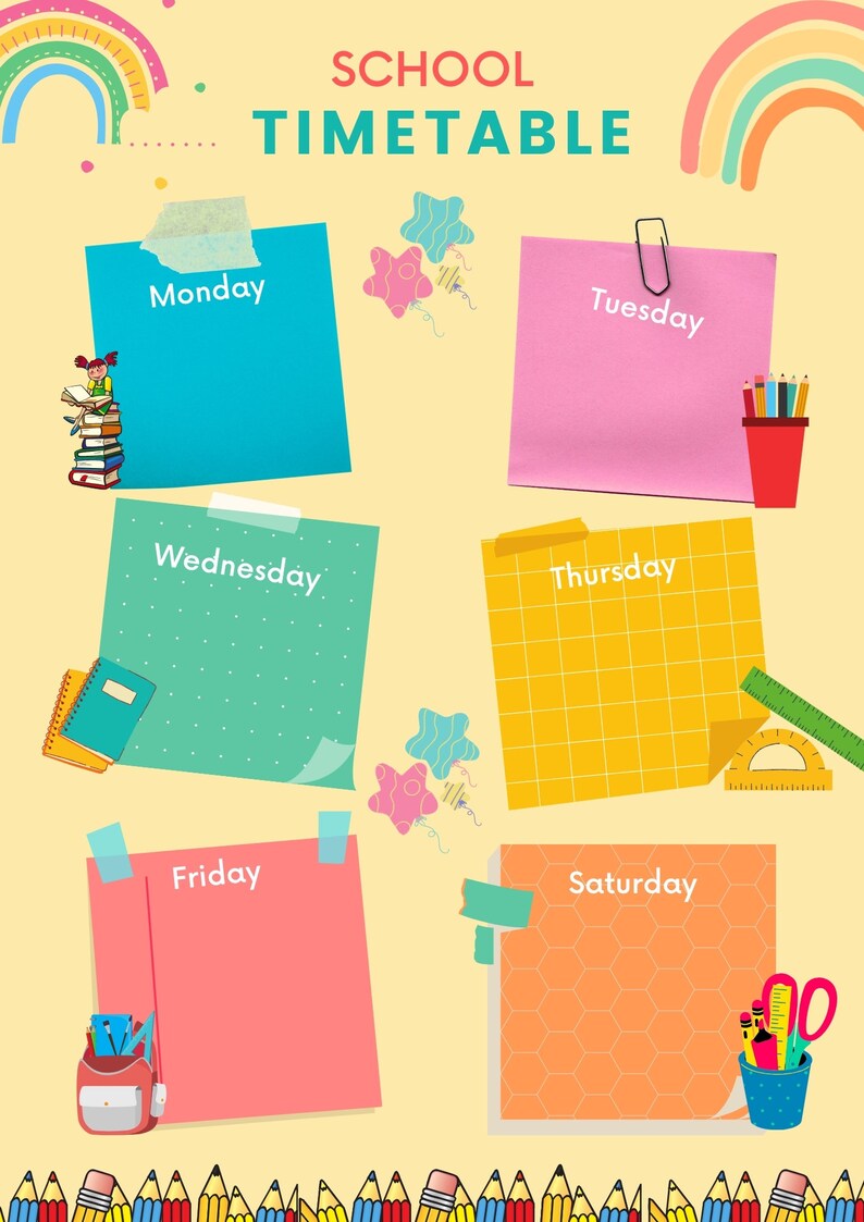 School Timetable Stickers Help Students Organize Schedules, Marking ...