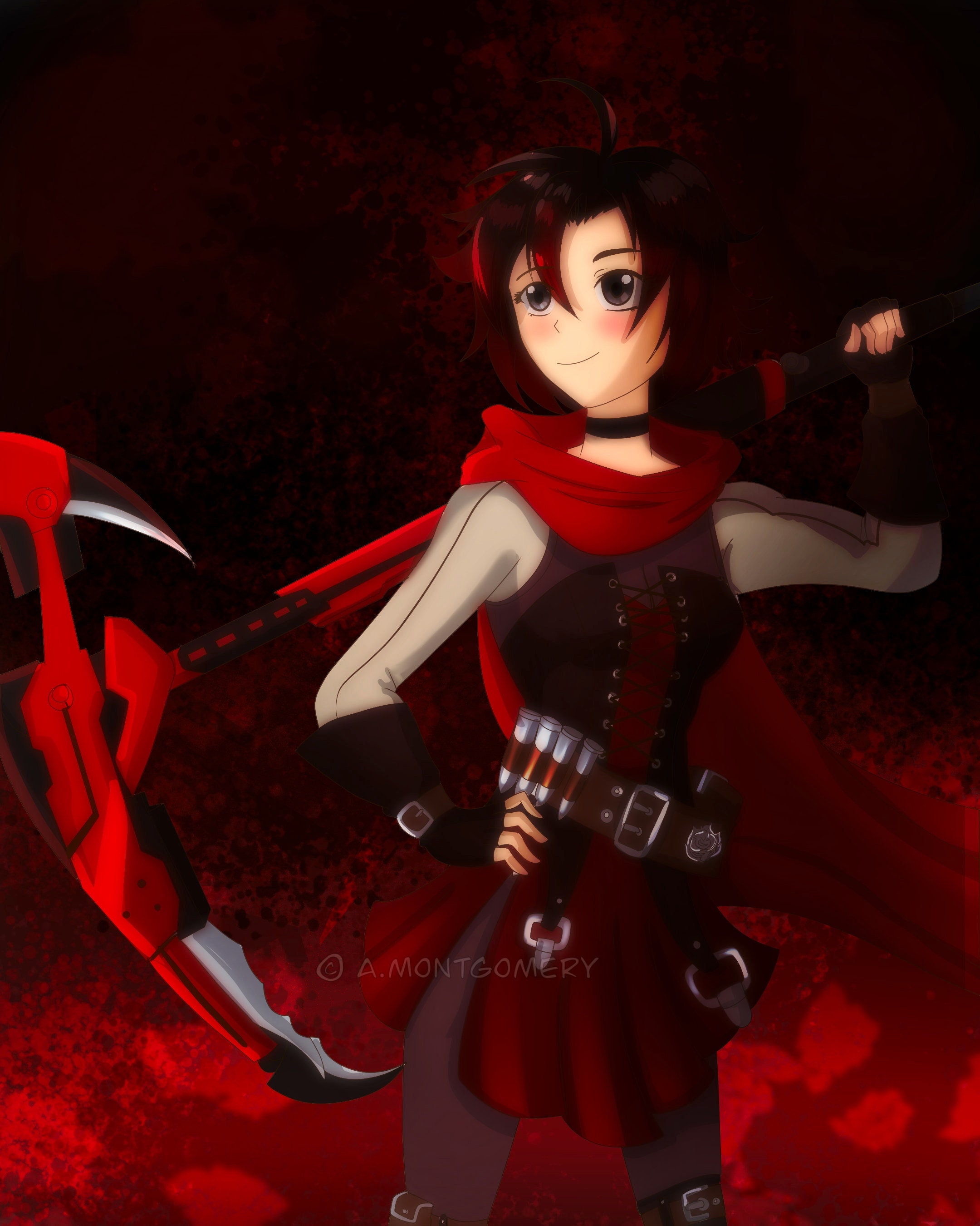 RWBY Ruby Rose Digital Fan Art Print - Etsy